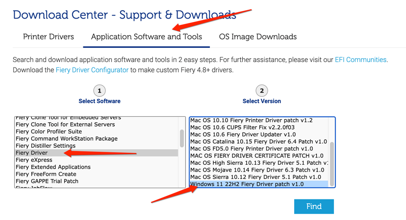 Printing from the Fiery Driver on a computer with Windows 11, version 22H2