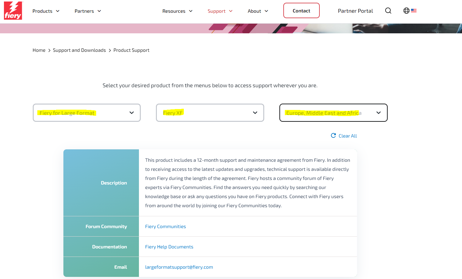How to get in contact with Fiery Support for "Case Creation" or Communities access issues.