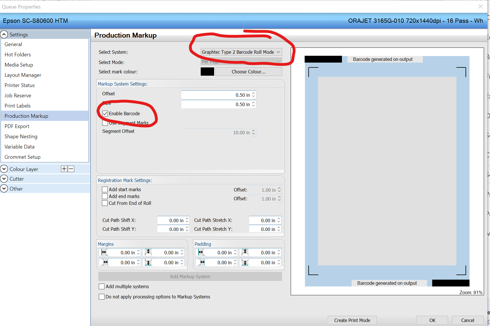 Setting up Graphtec FC900 Datalink Barcodes For Print and Cut Jobs