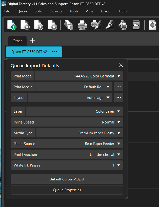 Digital Factory V11 - Understanding the difference between Queue settings and Job Settings