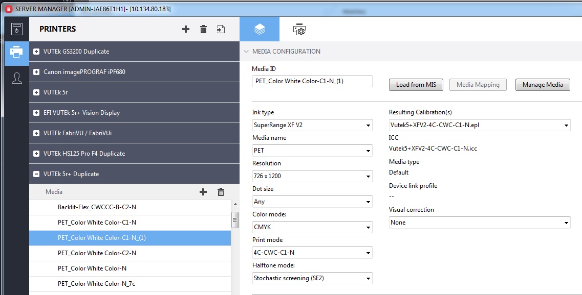 How to create a new Media in Fiery Command WorkStation Server Manager.